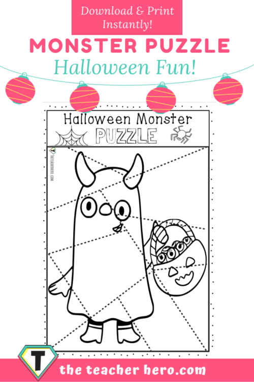 Halloween Monster Puzzle - The Teacher Hero