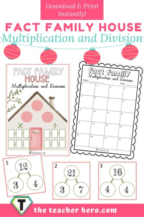 Fact Family House Multiplication and Division Scoot - The Teacher Hero