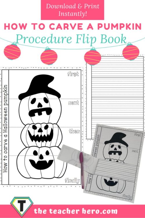 Halloween Procedure Writing-How to carve a pumpkin - The Teacher Hero