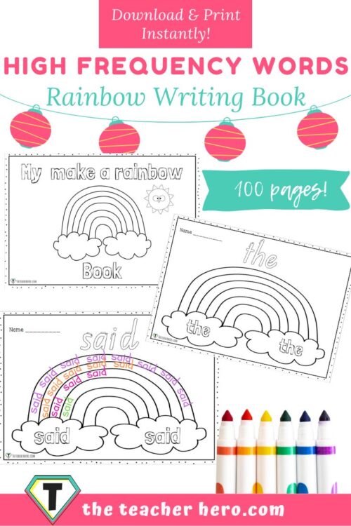 High Frequency Words Rainbow Writing - The Teacher Hero